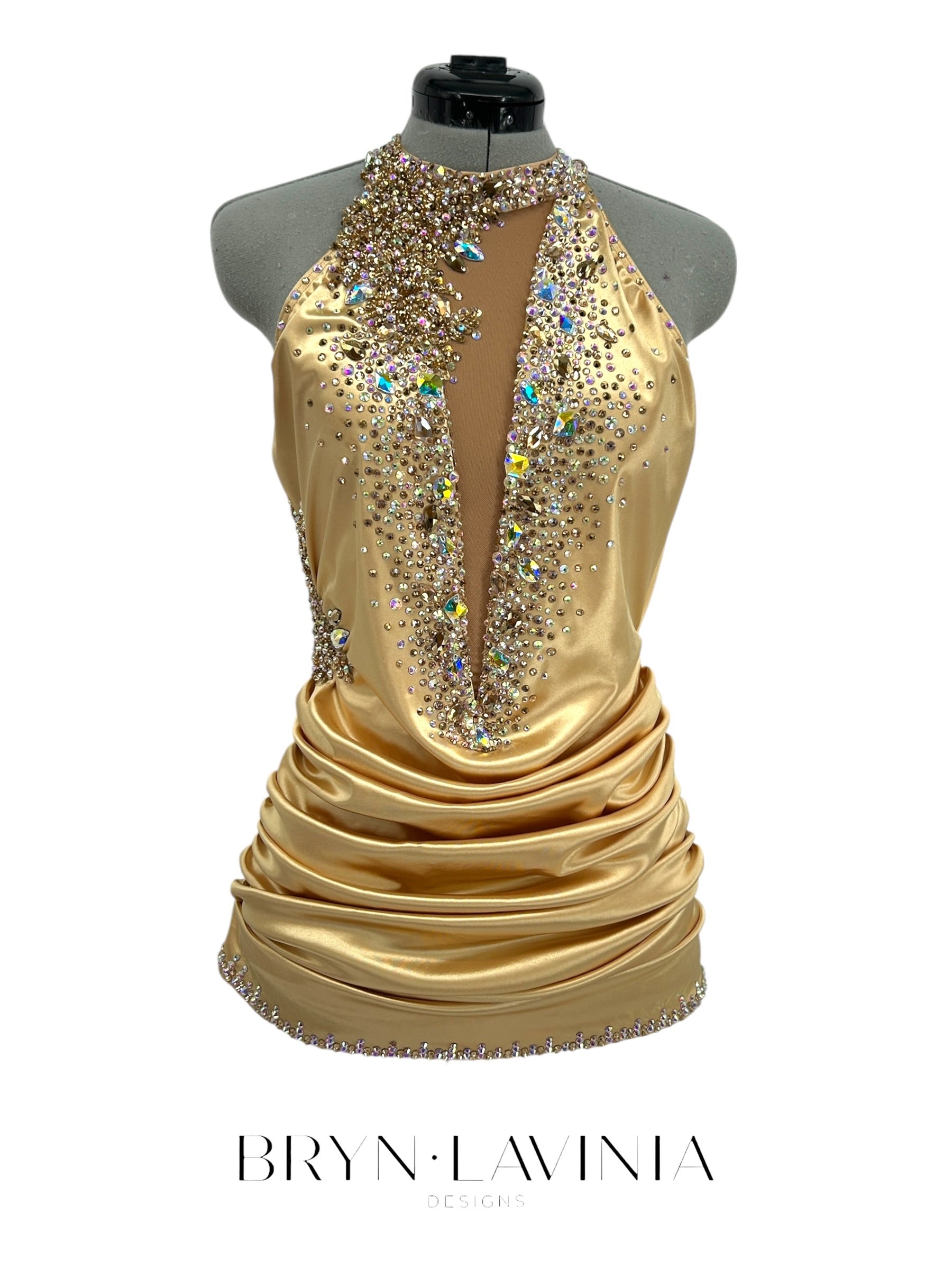 NEW AM Gold Stretch Satin ready to ship costume – Bryn Lavinia Designs