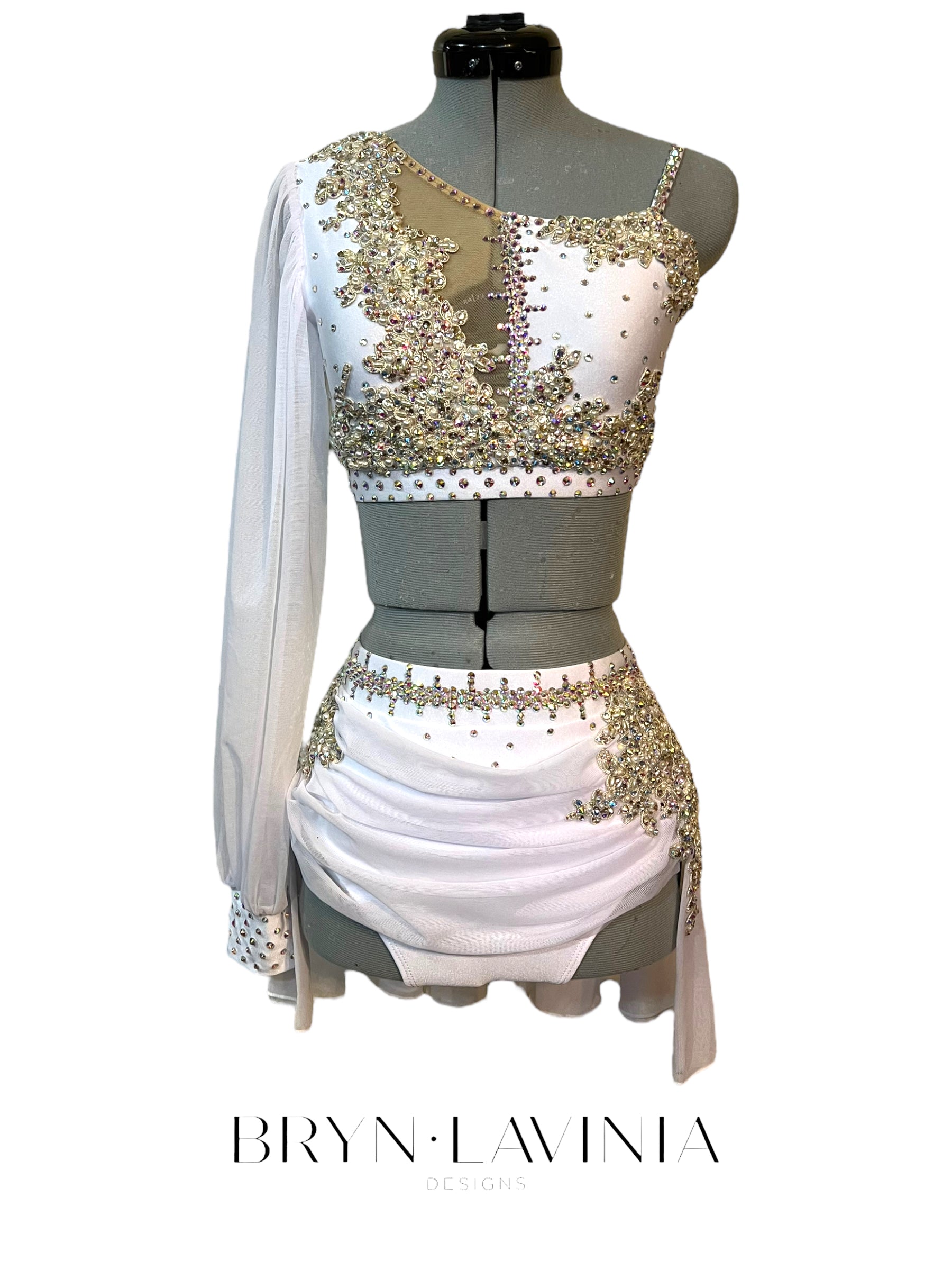 NEW AXS/S White/Champagne ready to ship costume – Bryn Lavinia Designs