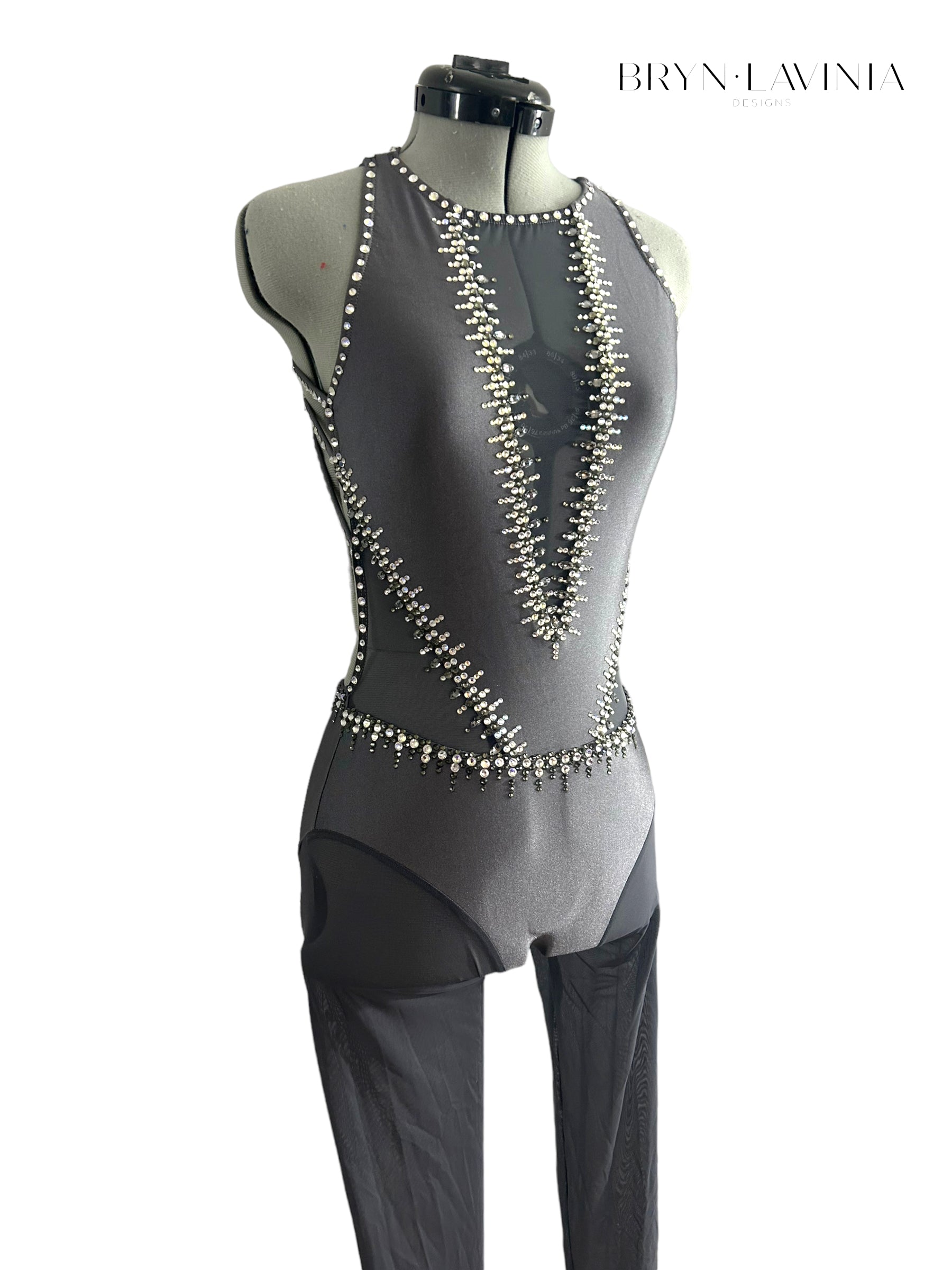 NEW AS Steel Grey ready to ship mesh leg unitard costume – Bryn Lavinia ...